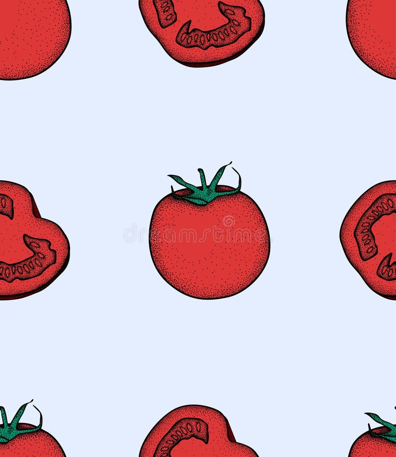 Tomato Slice Pattern. Tomato Organic Food Photo-realistic Vector ...