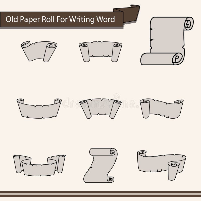 Old Paper Roll for Writing Word Icon - Vector Stock Vector ...