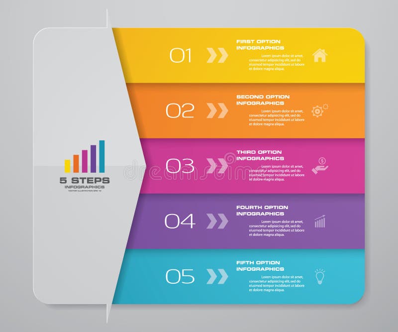 5 Steps Arrow Infographics Chart Design Element. for Data Presentation ...