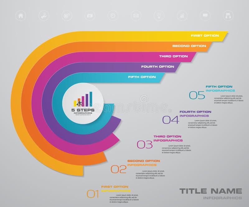 5 Steps Simple&editable Process Chart Infographics Element. Stock ...