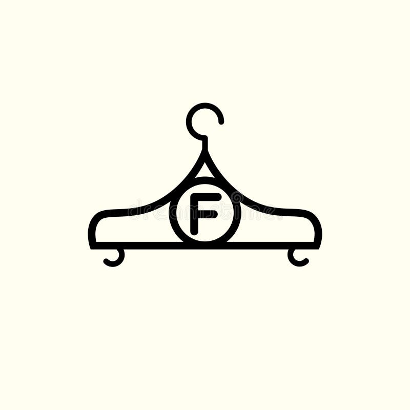 Fashion Vector Logo. Clothes Hanger Logo. Letter F Logo. Tailor Emblem ...