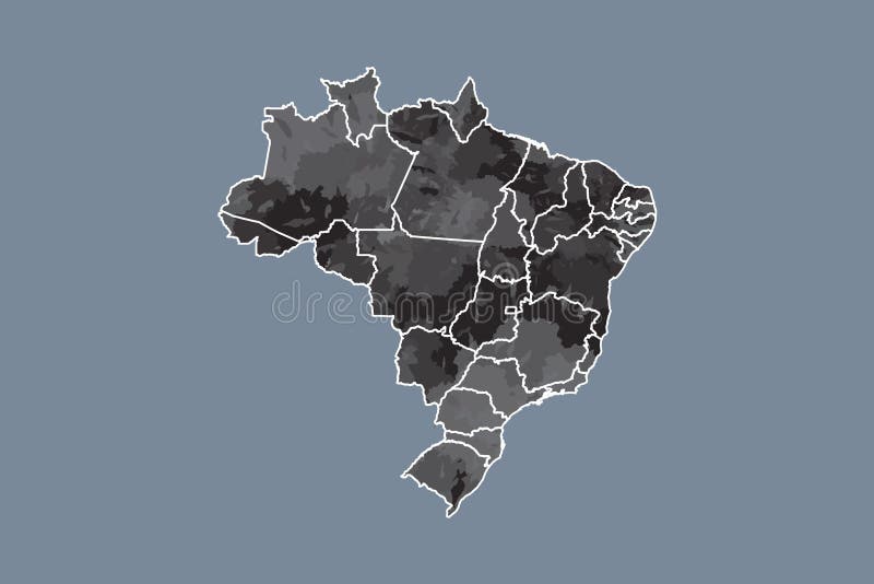 Brazil Map Vector Using Blue Straight Line Pattern on Dark Background ...