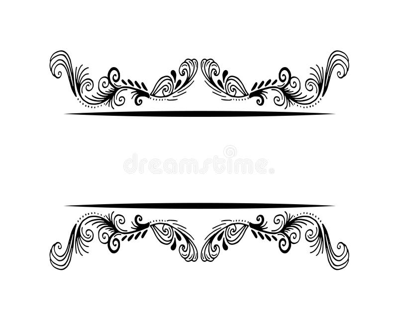 Decorative Frame Composition with, Flowers, Ornate Elements in Doodle ...