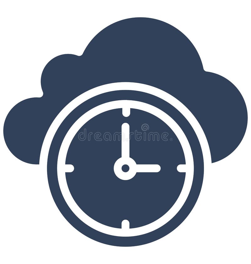 Cloud Clock Isolated Vector Icon that Can Easily Modify or Edit. Stock ...