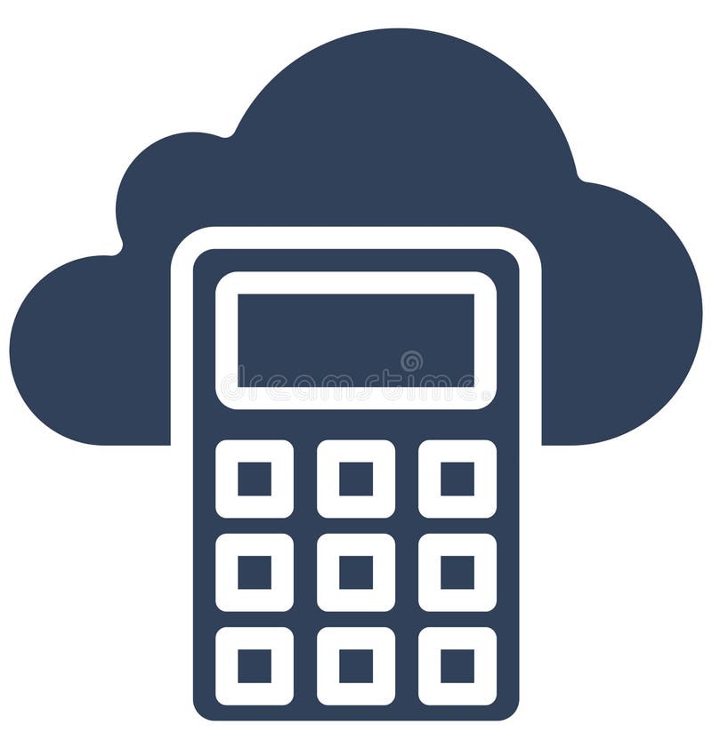 Cloud Calculator Isolated Vector Icon that Can Easily Modify or Edit ...