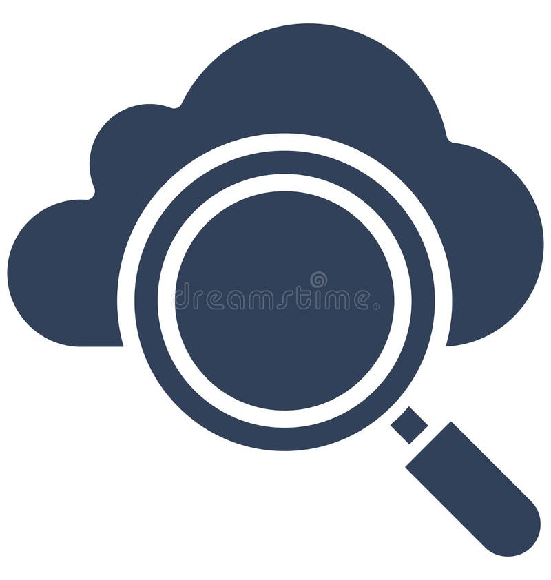 Cloud Searching Isolated Vector Icon that Can Easily Modify or Edit ...