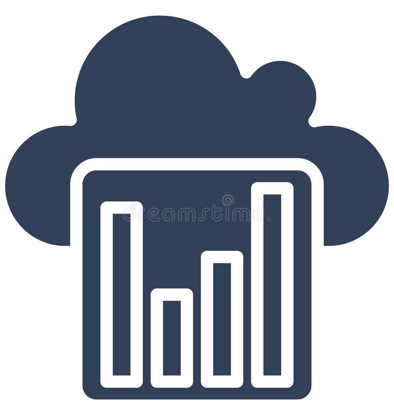 Cloud Graph Isolated Vector Icon that Can Easily Modify or Edit. Stock ...