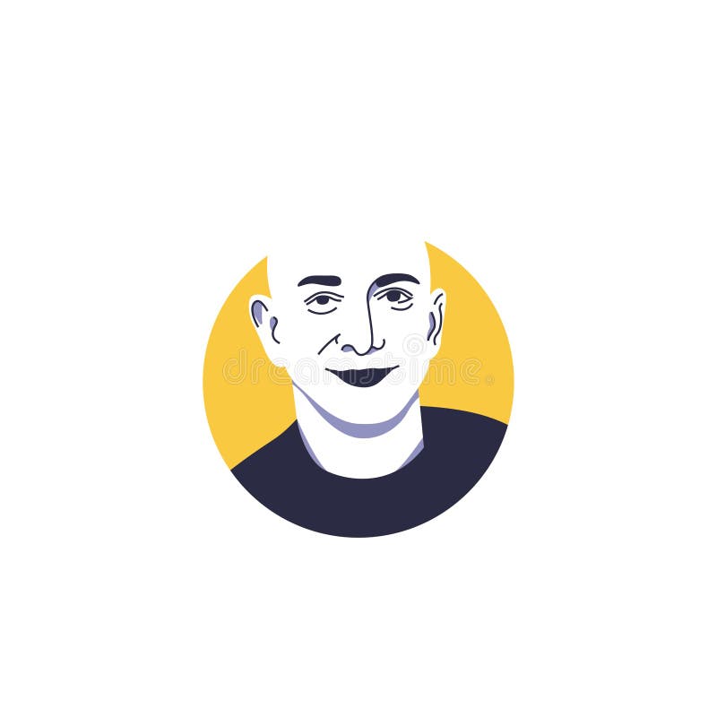 Jeff Bezos Founder of Amazon Inc in Vector Illustration Style Isolated ...