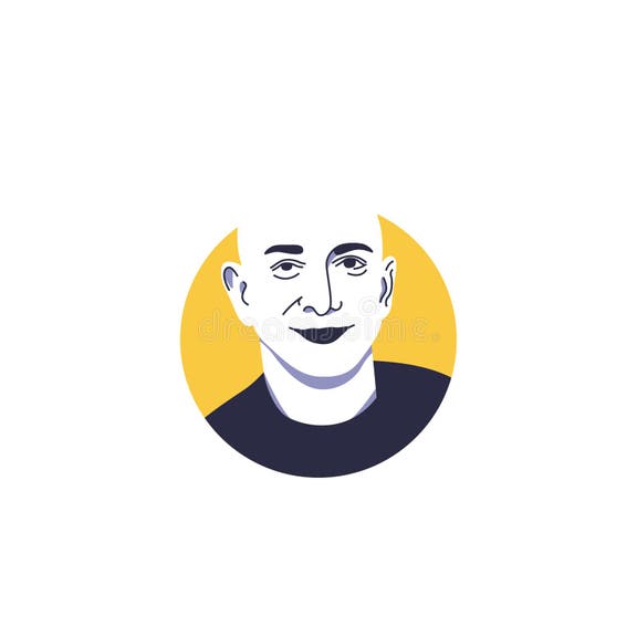 Jeff Bezos Founder of Amazon Inc in Vector Illustration Style Isolated ...