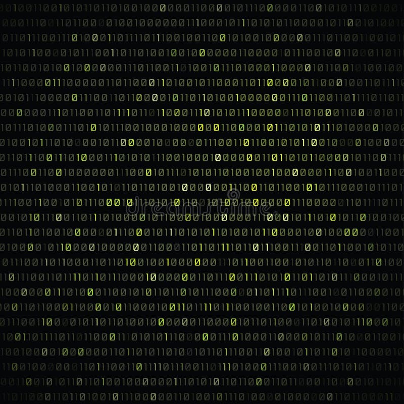 Vector Green Binary Code on Dark Background. - Illustration Stock ...