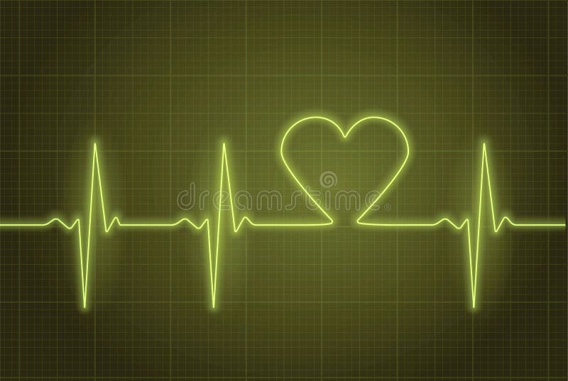 Vector Illustration of Heart Pulse in Green. - Illustration Stock ...