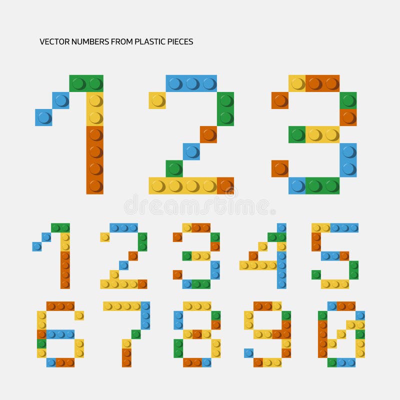Vector Numbers from Plastic Constructor. - Vector Stock Vector - Illustration of numeral, lego ...