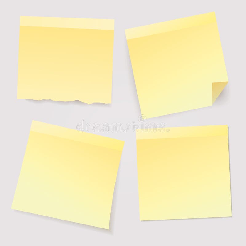 Vector Sticky Notes on Paper Grid Background. - Illustration Stock ...