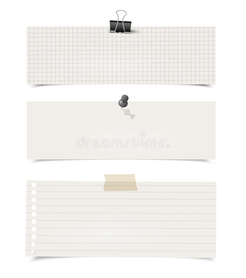 Set of Different Vector Note Papers. - Illustration Stock Vector ...