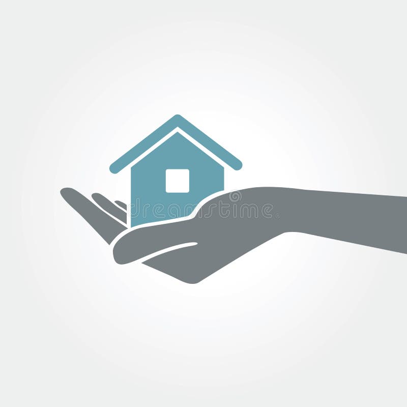 Hand Holding House. Vector Illustration Stock Vector - Illustration of ...