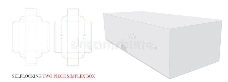 Simplex Box Template, Vector with Die Cut / Laser Cut Layers. Self Lock ...
