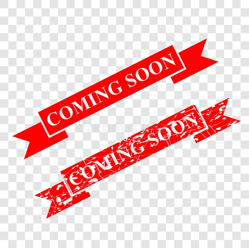Rectangle Red Rubber Stamp, Coming Soon at Transparent Effect ...