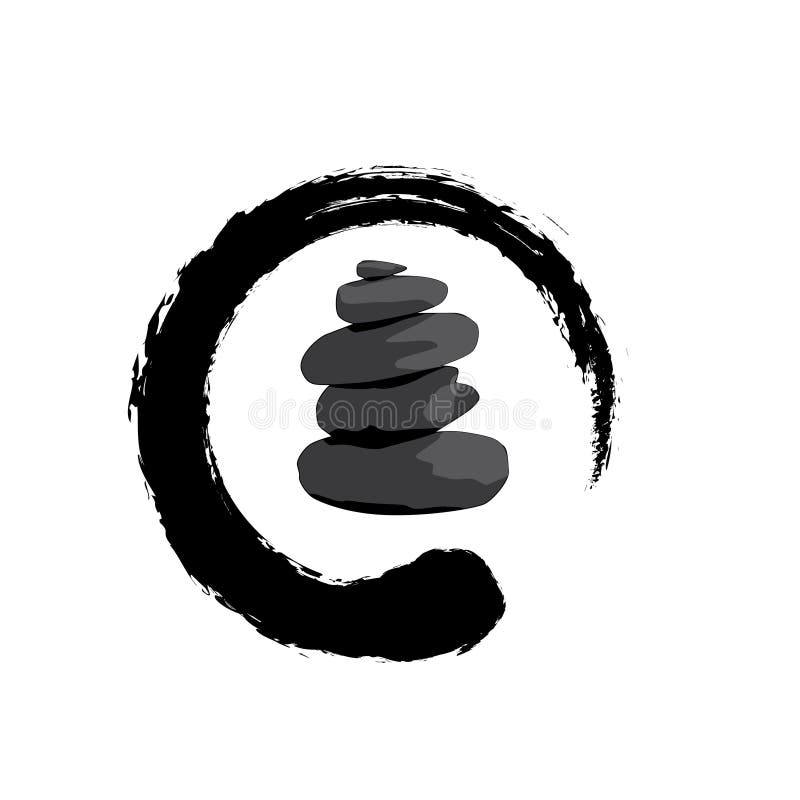 Black Zen Stones stock vector. Illustration of health - 136433454
