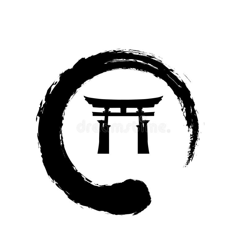 Zen gate stock vector. Illustration of japan, feng, famous - 136433567