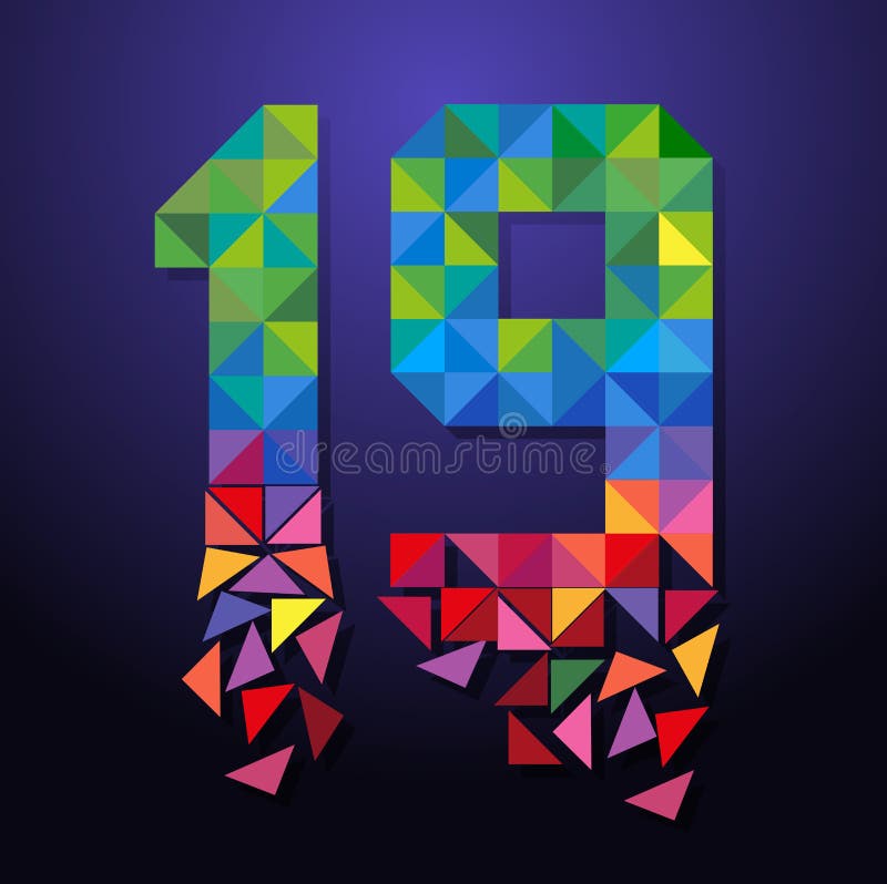 Shattered Triangle Number Eleven Stock Vector - Illustration of ...