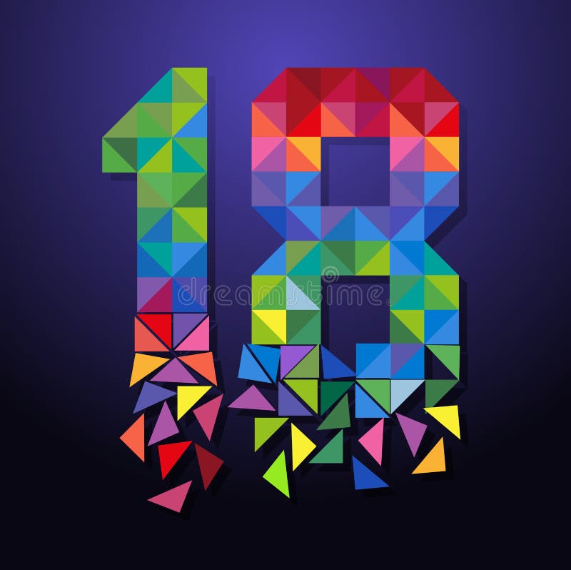 Shattered Triangle Number Eleven Stock Vector - Illustration of ...