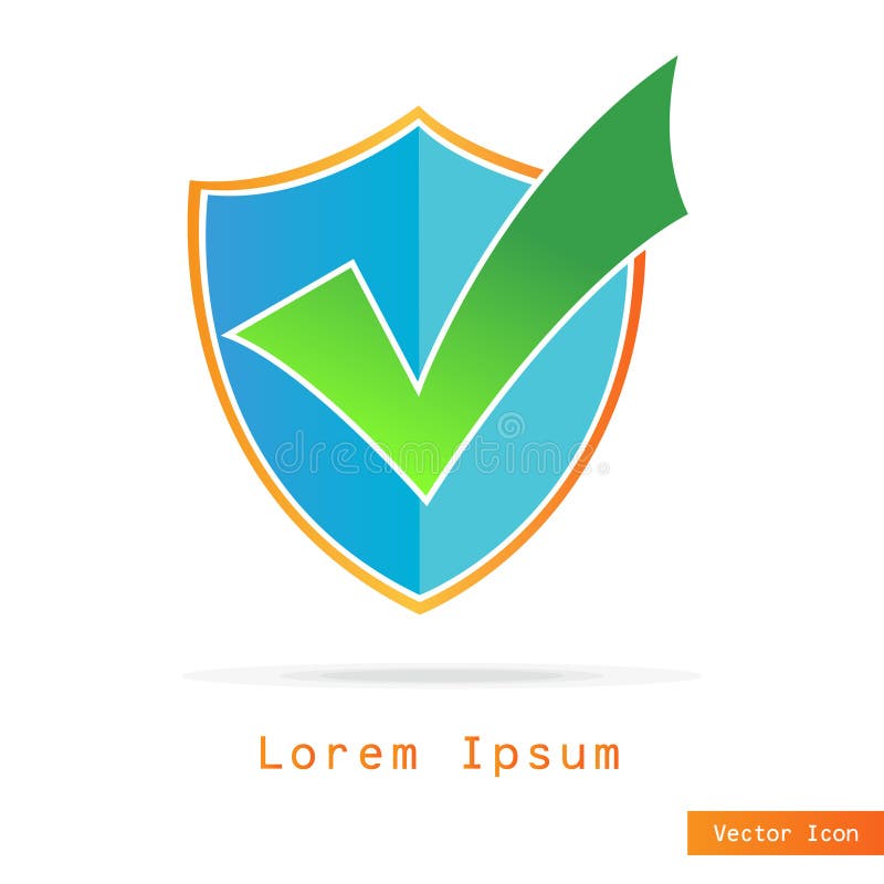 Shield with Check Mark Badge Logo, Security Concept Icon. Vector ...