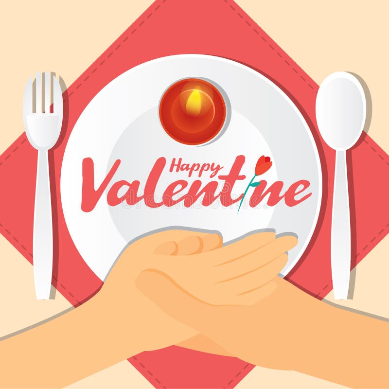 Valentines Day Romantic Candle Dinner with Lovely Couple Vector ...