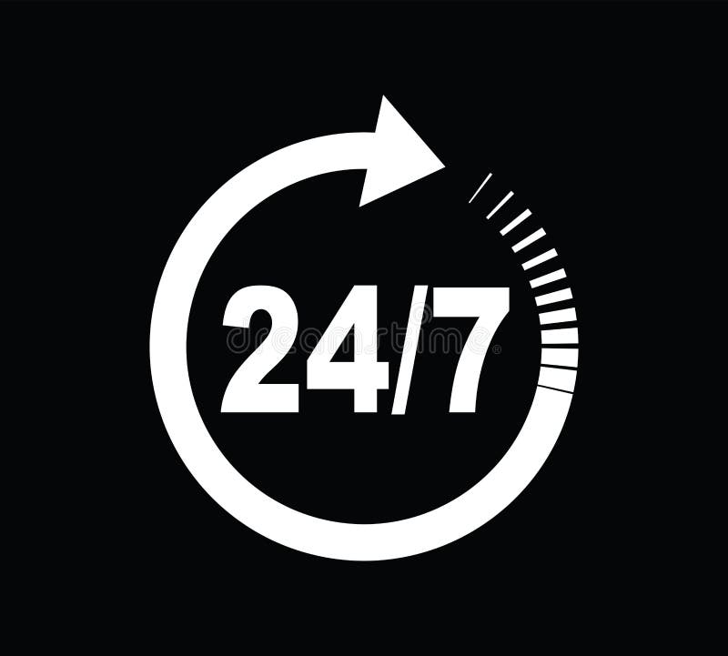 Twenty Four Seven Arrow Icon Set Stock Vector - Illustration of seven ...