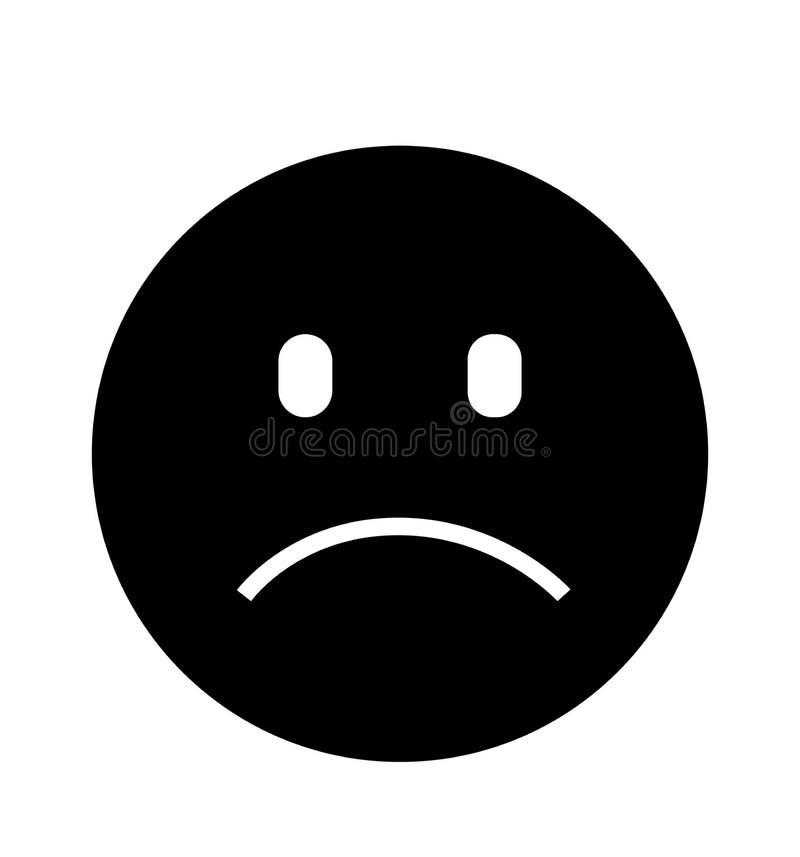 Smiley Black Vector Negative Face Isolated on White Stock Vector ...