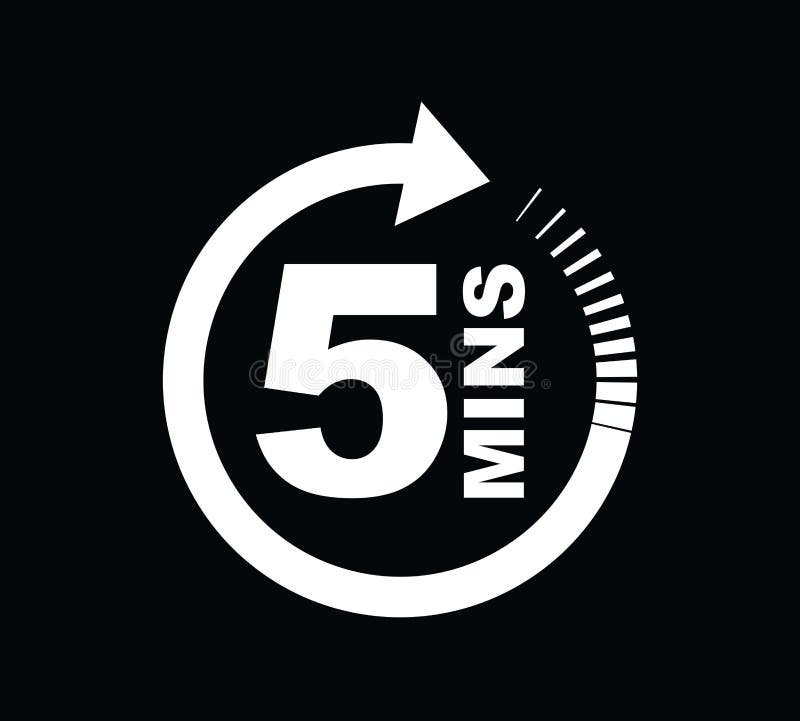 Five minutes icon stock vector. Illustration of office - 136964415