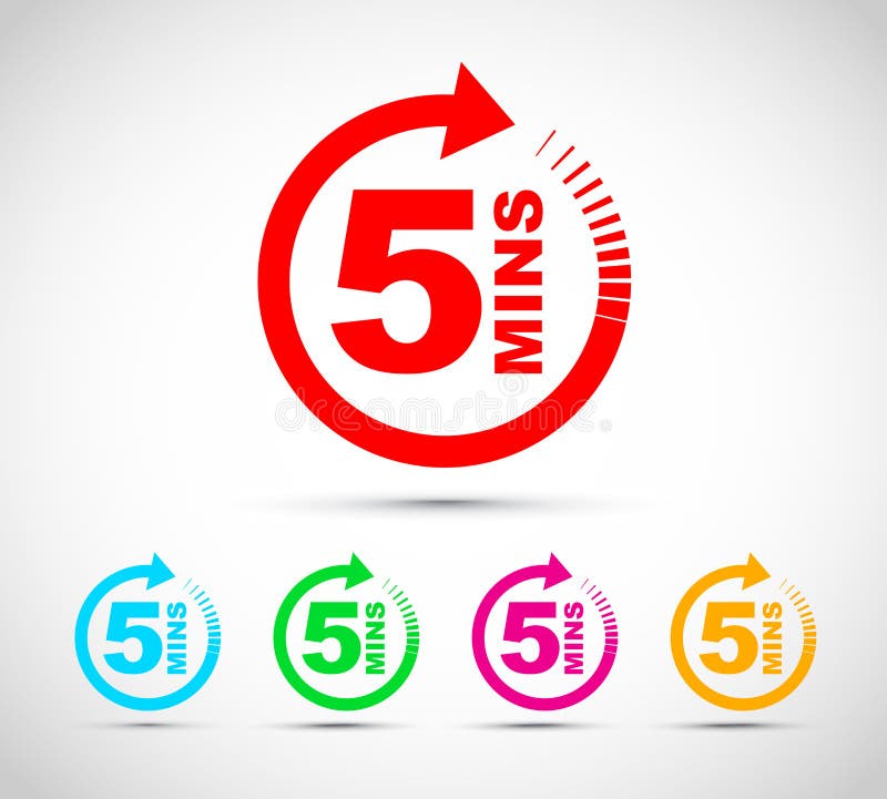 Five minutes icon set stock vector. Illustration of circle - 136964845