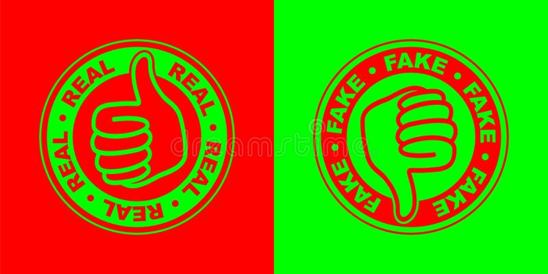 Real and fake icons stock vector. Illustration of print - 136965628