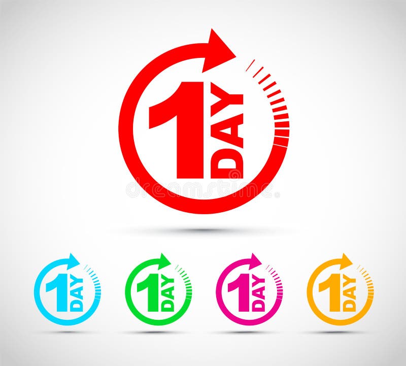 One day icon set stock vector. Illustration of mins - 136965656