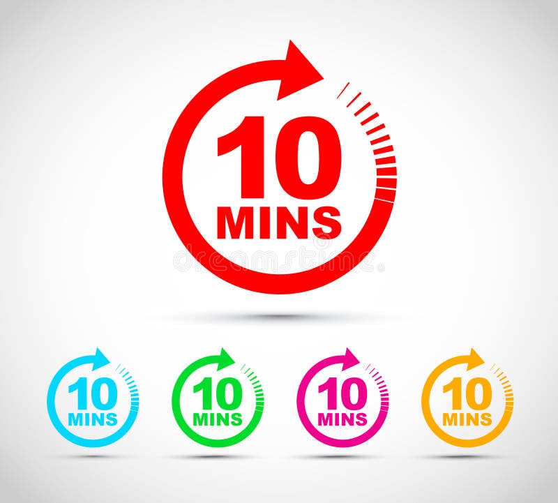 Ten minutes icon set stock vector. Illustration of minute - 136966356