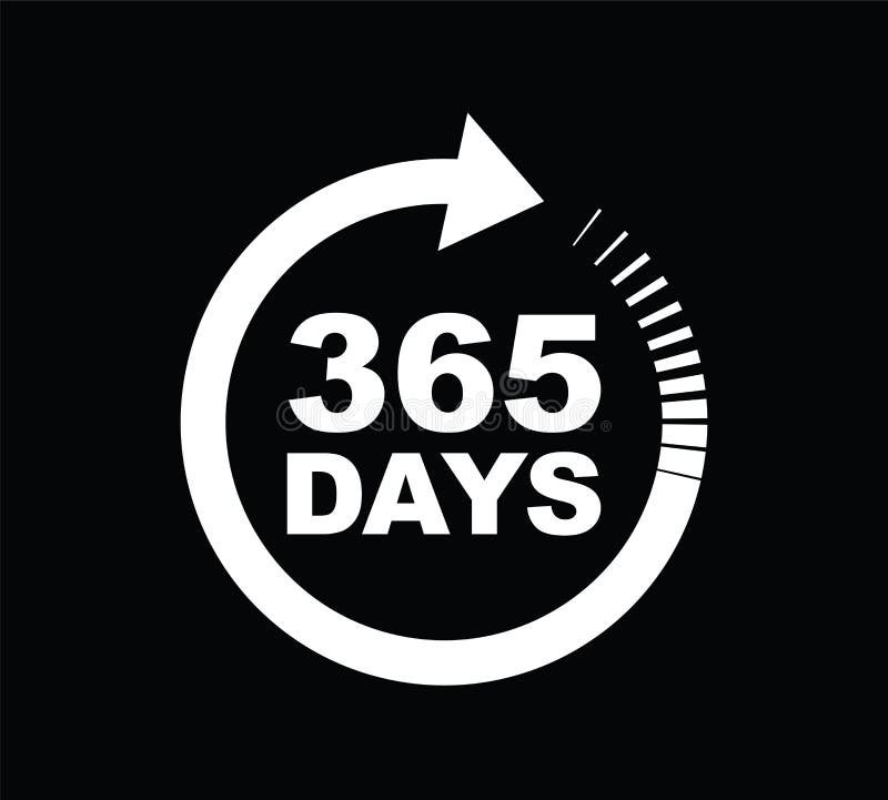 Three Hundred and Sixty Five Days a Year Icon Stock Vector ...