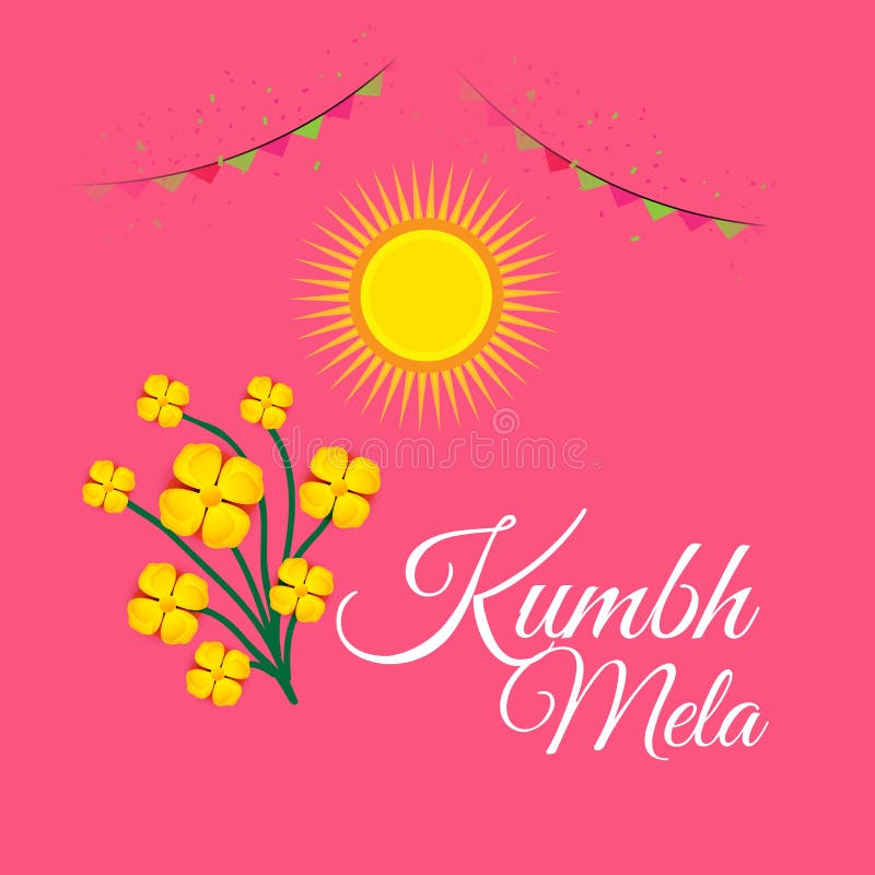 Kumbh Mela stock illustration. Illustration of banner - 137107365