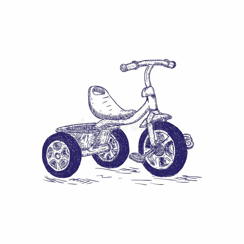 Child s tricycle sketch stock illustration. Illustration of sketch ...