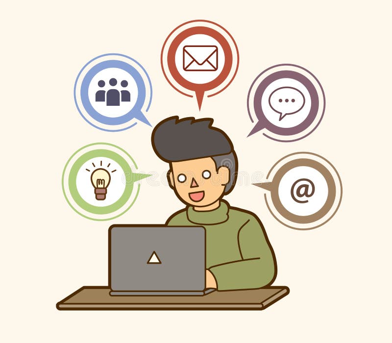 Programmer Working Searching Cartoon Stock Vector - Illustration of ...