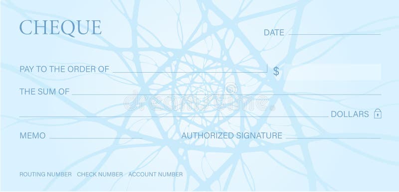 Check, Cheque Chequebook Template. Guilloche Pattern with Abstract Line ...