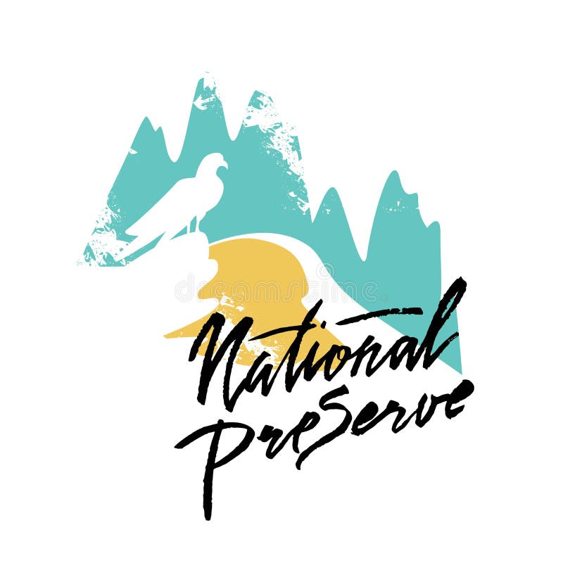 National Preserve Forest Park Labels in Vector Illustrations Stock ...