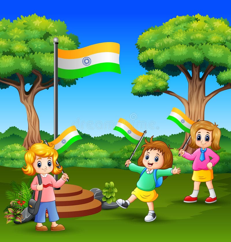 Kids Indian Flag Stock Illustrations – 259 Kids Indian Flag Stock ...