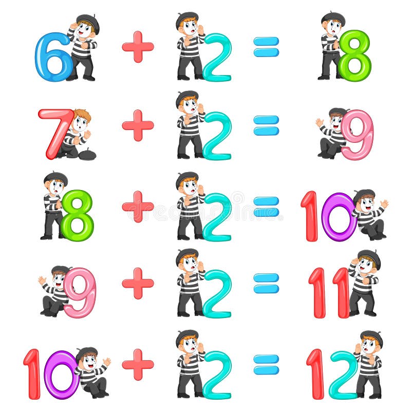 The Number Increment from 8 until 12 with the Good Pantomime Stock ...