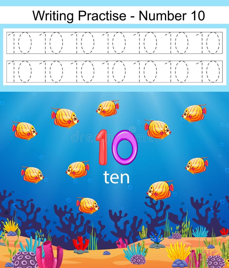 Number Writing 10 Stock Illustrations – 780 Number Writing 10 Stock ...