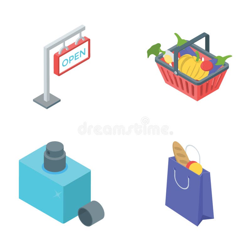 Grocery Shopping Icons stock illustration. Illustration of banner ...
