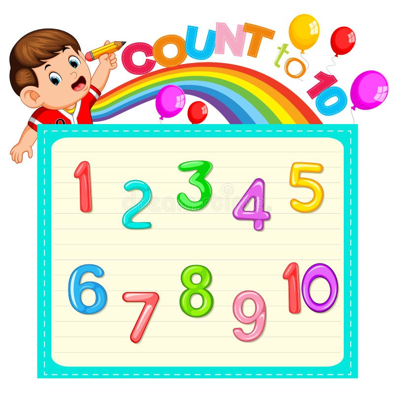 Let`s count to ten stock vector. Illustration of kindergarten - 137375185
