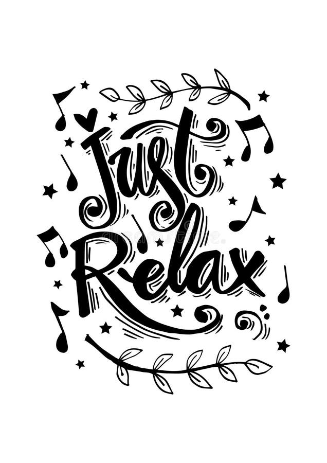 Just relax hand lettering stock vector. Illustration of greeting ...