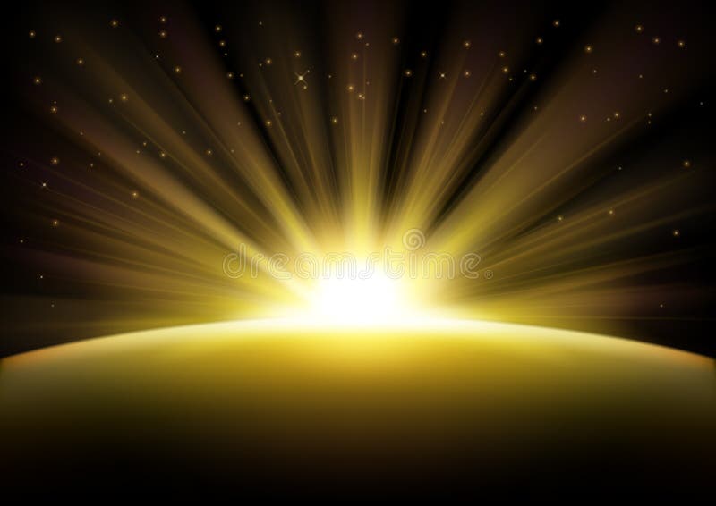 Golden Rays Rising Background Stock Vector - Illustration of christmas ...