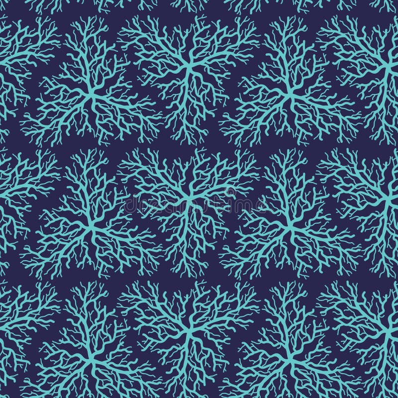 Seamless Blue Pattern with Roots or Lightning Stock Vector ...
