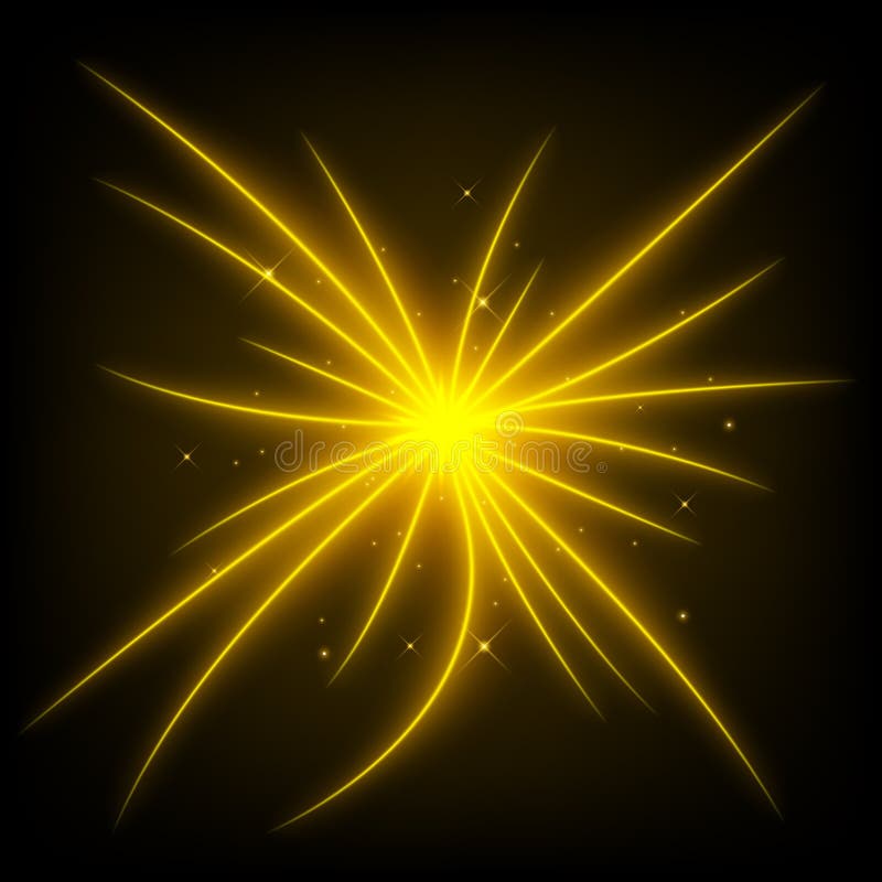 Abstract Golden Light Beam Vector Illustration Stock Vector ...