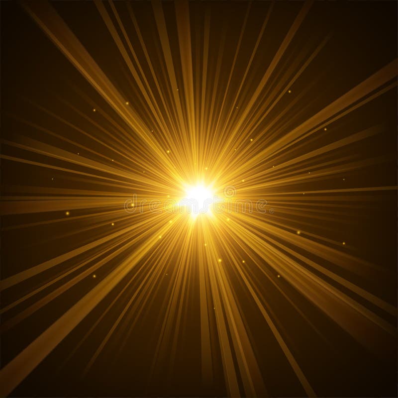 Golden Shine in Dark Background Stock Vector - Illustration of flare ...